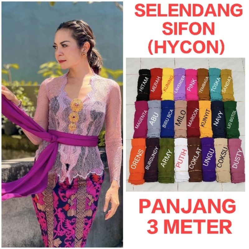 Jual Selendang sifon panjang 3 meter/sifon hycon/selendang bali/senteng ...