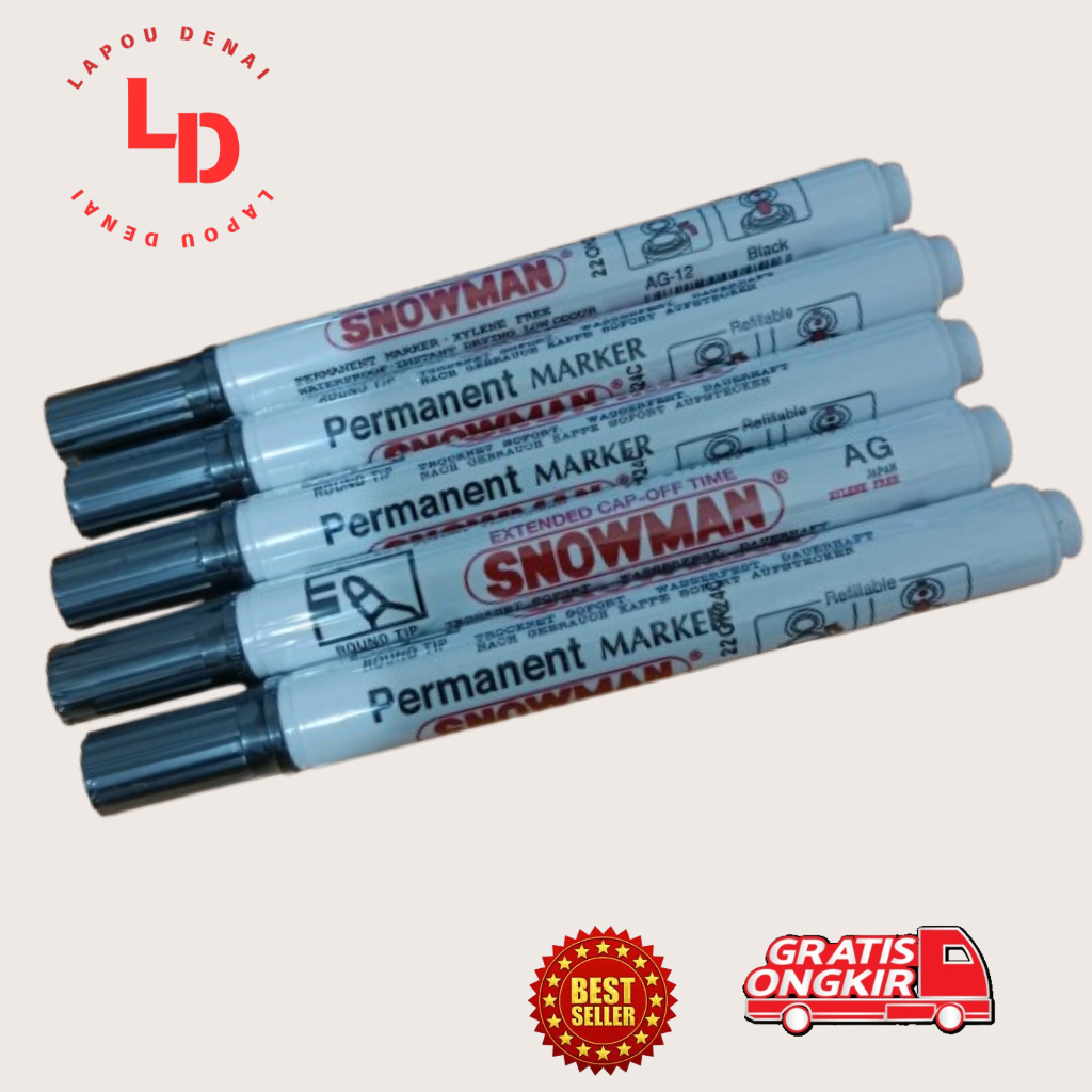 Jual SNOWMAN SPIDOL HITAM PERMANENT HITAM AG-12 PEMANEN | Shopee Indonesia