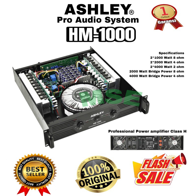 Jual POWER 2 CHANNEL ASHLEY CLASS H HM1000 HM 1000 HM-1000 2 X 1000WATT ...