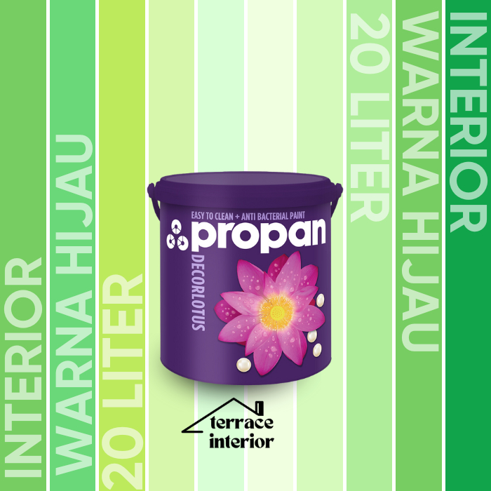 Jual Cat Tembok Interior Propan Decorlotus warna Hijau Ukuran 20 L ...