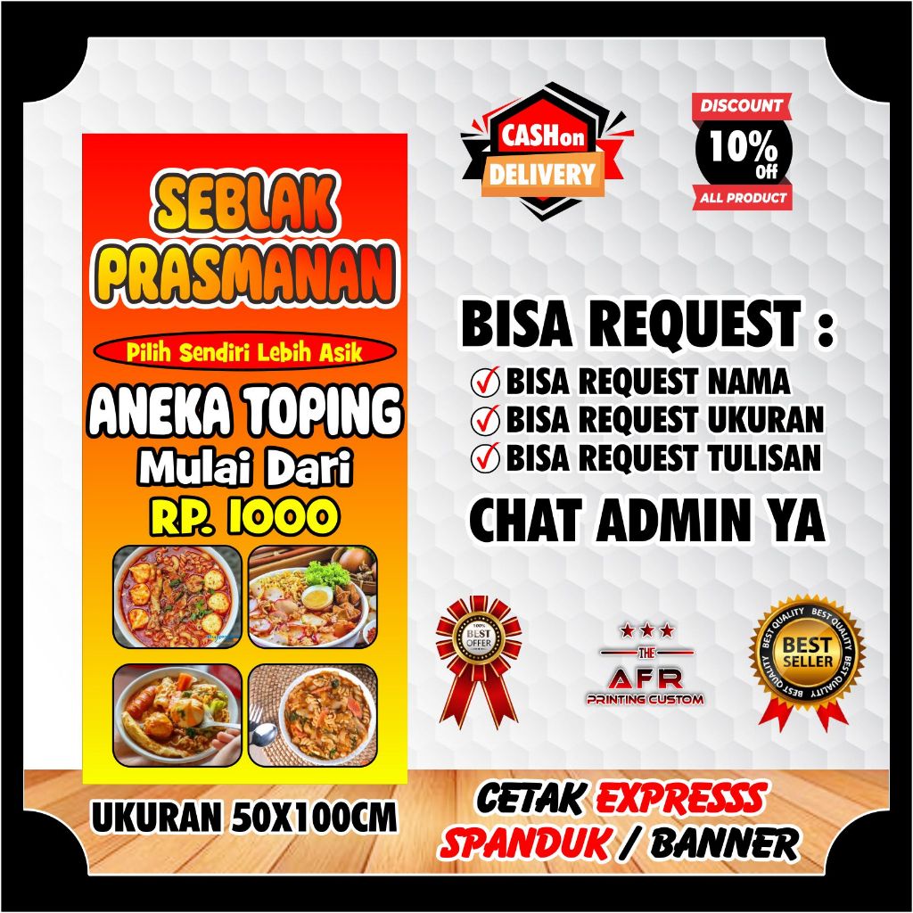 Jual Banner Seblak Prasmanan/ Spanduk Seblak / Banner Kustom Ukuran 50 ...