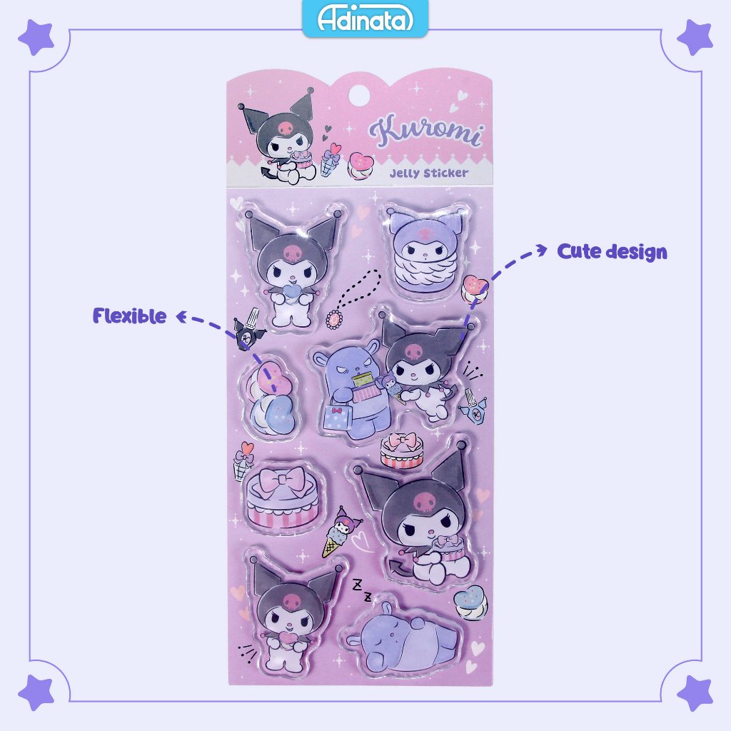 Jual Kuromi Jelly Embossed Stickers 2432-6140 - Adinata / Sticker ...