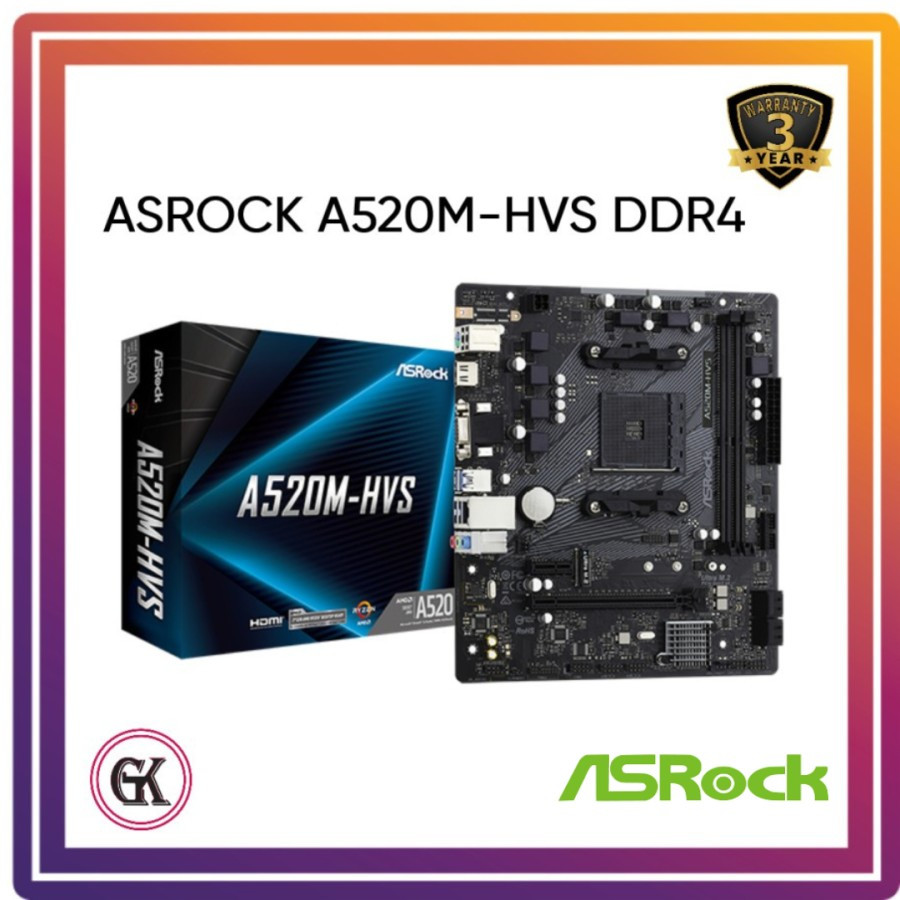 Jual MOTHERBOARD ASROCK A520M-HVS ( AMD AM4 / A520 / DDR4 ) | Shopee ...