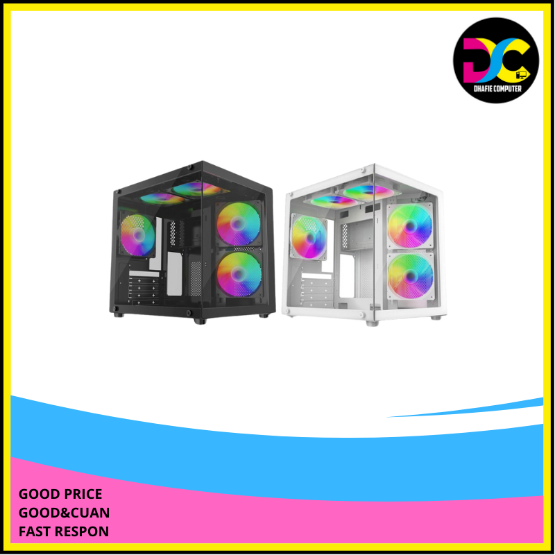 Jual VenomRX Radahn Tempered Glass M-ATX Gaming Case - Black White ...