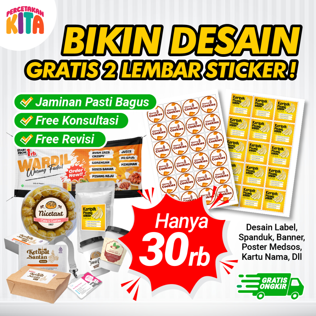 Jual BIKIN DESAIN GRATIS STICKER 2 LEMBAR I DESAIN LABEL I DESAIN ...