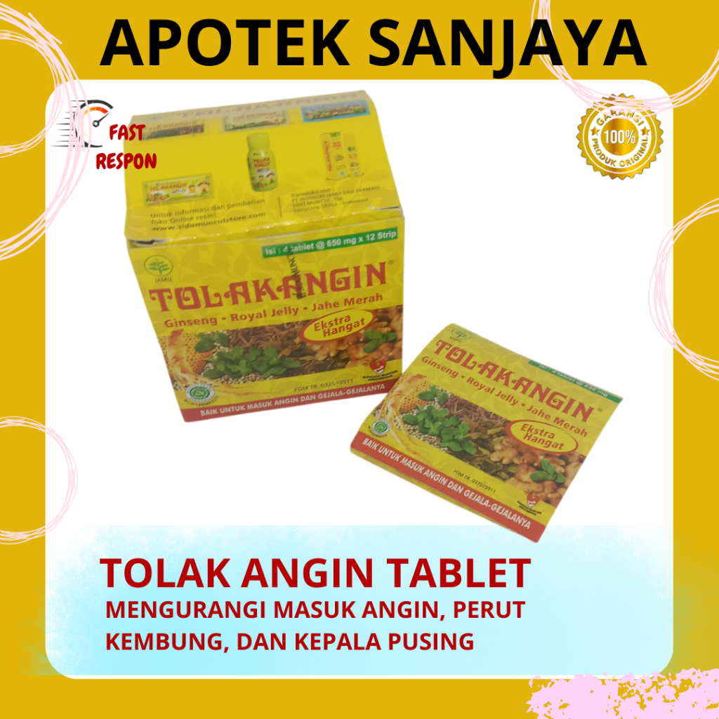 Jual TOLAK ANGIN TABLET / STRIP 4 TABLET / EKSTRA HANGAT | Shopee Indonesia