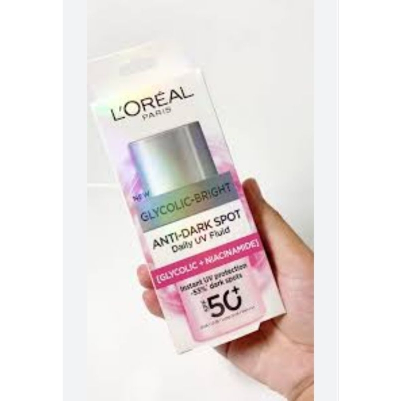 Jual Promo Loreal Glycolic Bright Anti Dark Spot Daily UV Fluid 50 ml | Shopee Indonesia