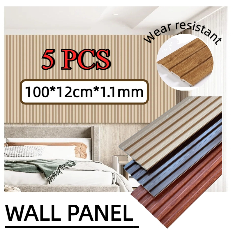 Jual 1/5PCS PREMIUM wall panel pvc/ wallpanel pvc dinding Wood Panel WPC Dinding Motif Kayu 3D ...