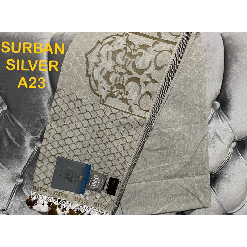 Jual SORBAN SURBAN BHS CLASSIC SUBAIYAH JACQUARD GOLD & SILVER | Shopee ...