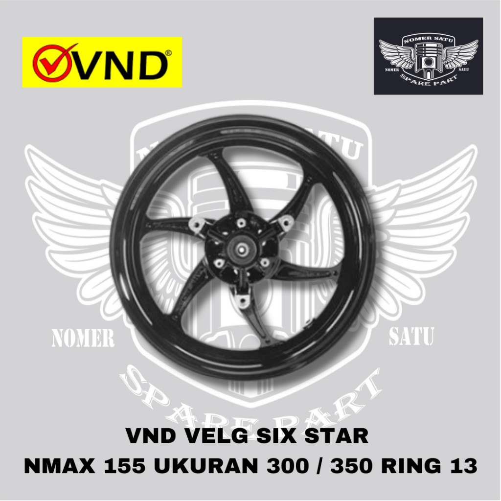 Jual VND VELG PELG RACING TIPE SIX STAR MOTOR NMAX 155 GOLD BLACK - 300x13 & 350x13 ORIGINAL VND ...