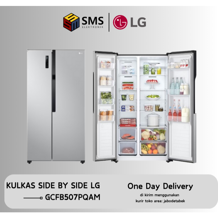 Jual KULKAS SIDE BY SIDE LG SMART INVERTER 509L GC-FB507PQAM ...
