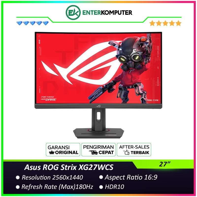 Jual Asus ROG Strix XG27WCS 27" WQHD 180Hz USB Type-C Curved Gaming ...