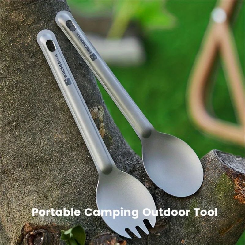 Jual SACHUI Spork Alat Makan Outdoor Camping Titanium Long Handle ...