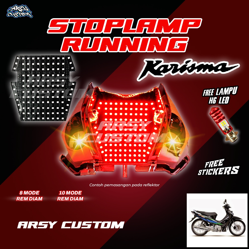 Jual Lampu Rem Running Karisma 8 10 Mode Running Otomatis Manual Lampu LED Variasi Motor ...