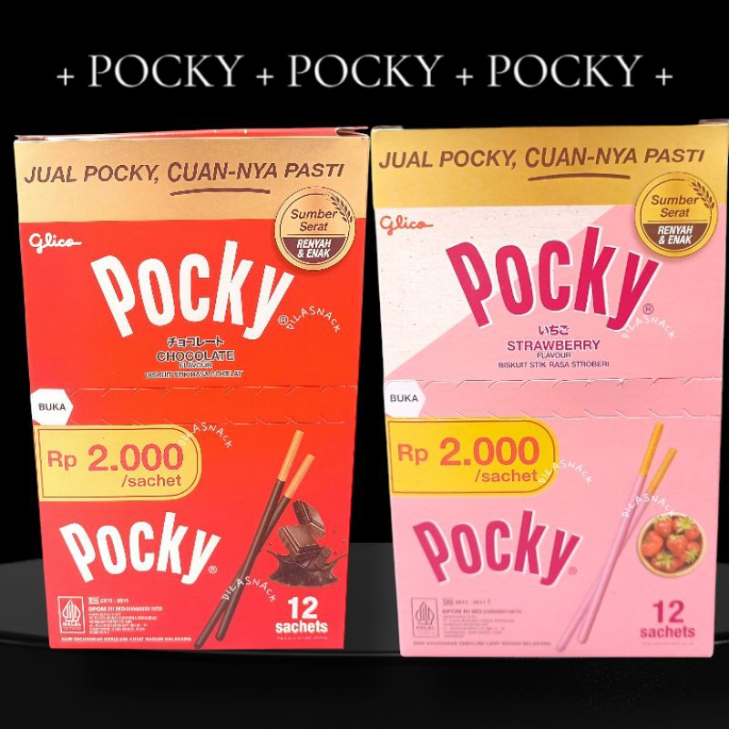 Jual Biskuit Glico Pocky saset rasa coklat 1 box poky poki biskuit stik ...