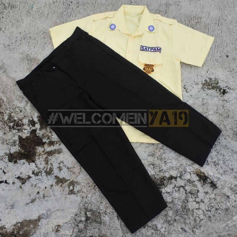 Jual Baju Seragam PDH Pendek Satpam Krem Terbaru | Seragam PDH Security | Shopee Indonesia