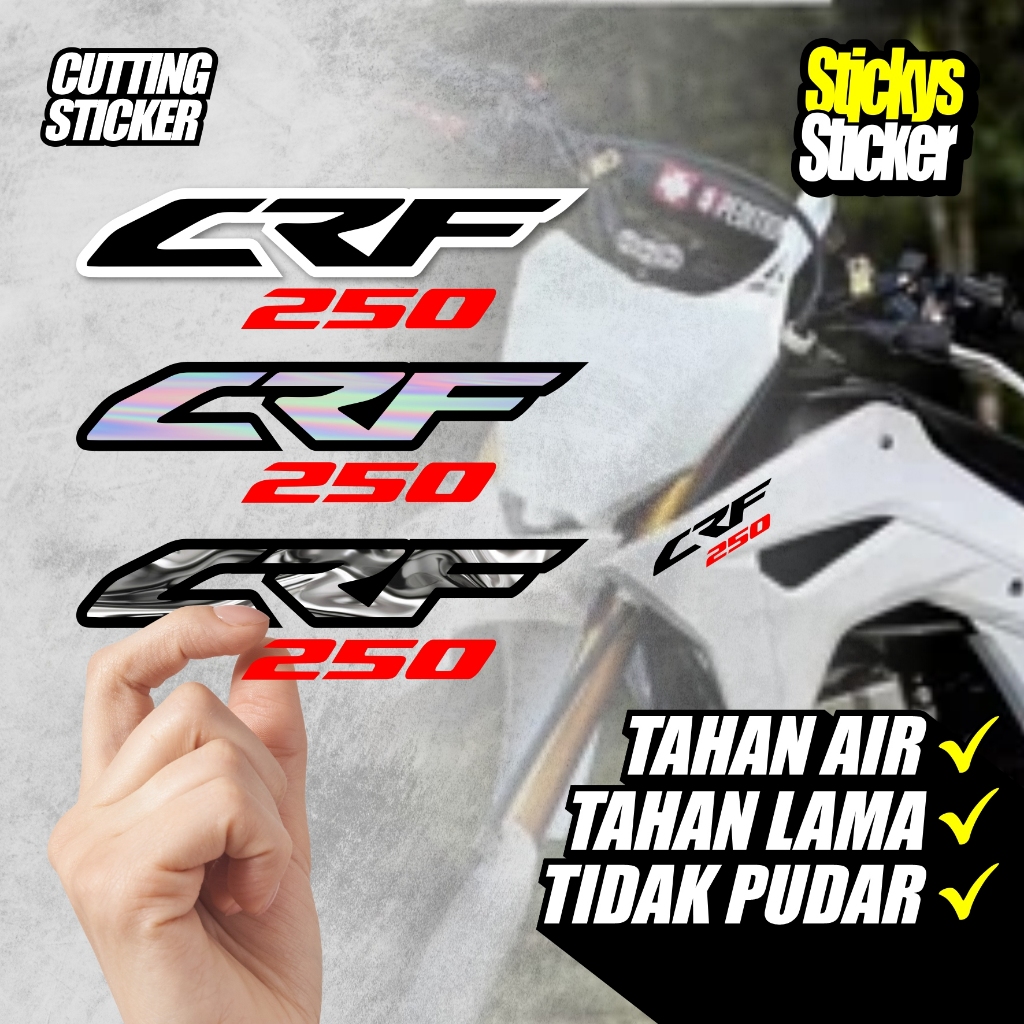 Jual Sticker logo CRF250 cutting sticker HONDA CRF 250 6 pilihan warna ...
