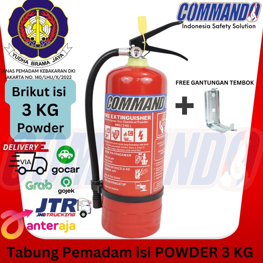 Jual Harga lebay Tabung APAR 3 KG Commando 3 KG Pemadam Portable ...