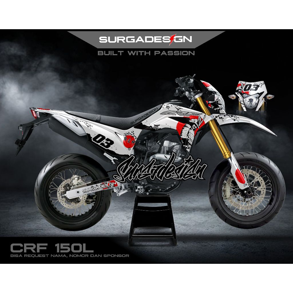 Jual DECAL CRF 150 L FULL BODY PUTIH, DECAL CRF PUTIH, DECAL CRF 150 L, DECAL CRF, DECAL CRF 150 ...