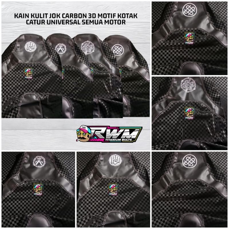 Jual Kain Jok Kulit Jok Carbon 3d Motif Kotak Catur Kain Jok Arvi ...