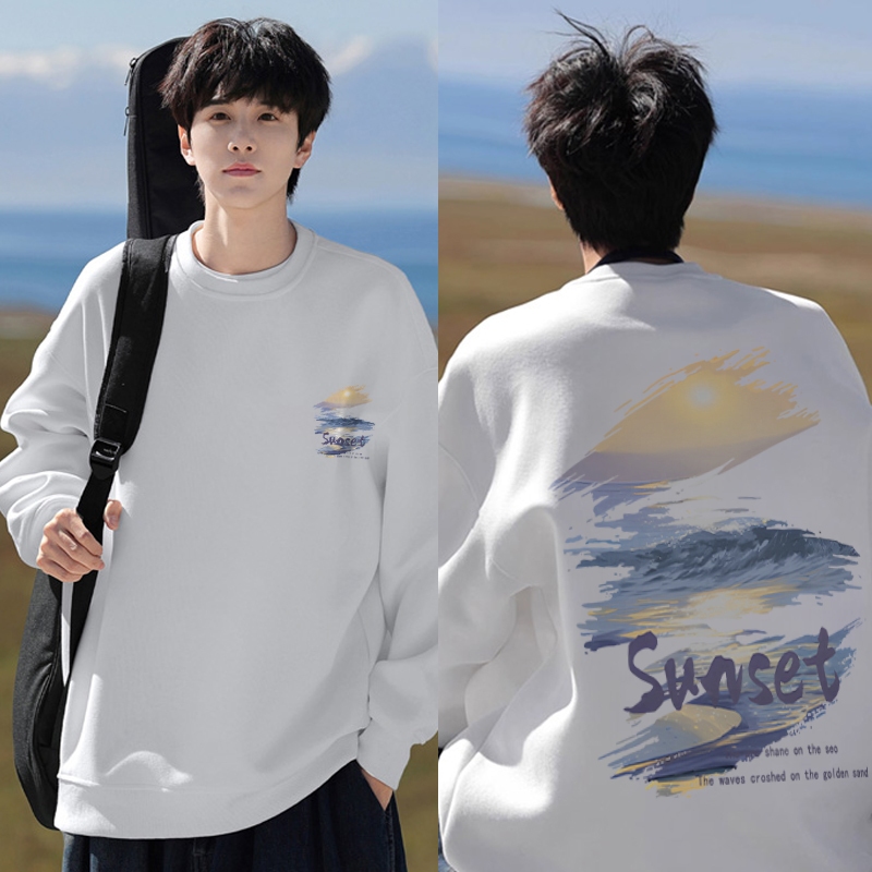 Jual PUERTO Sweater Pria Lengan Panjang Sunset Graffiti/Retro Style ...