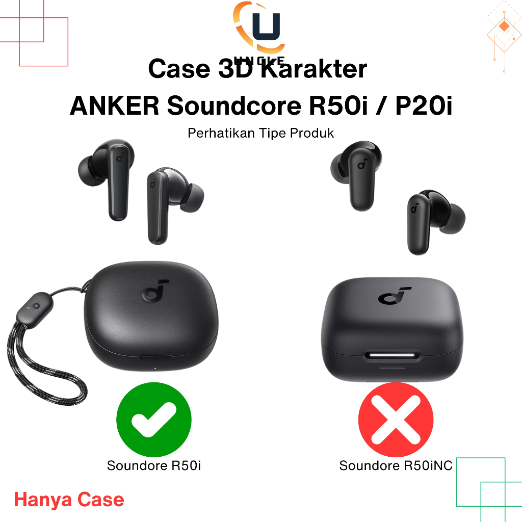 Jual Case Anker SoundCore R50i 3D Kartun Lucu Casing Earphone TWS ...