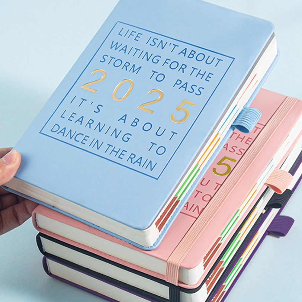 Jual High Quality 2025 Weekly Monthly Planner A5 Notebook 80 GSM Paper ...