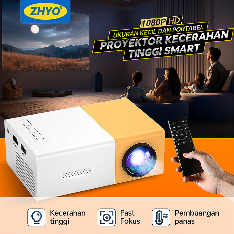 Jual YG300 Proyektor Portabel Proyektor Mini Teater Rumah Kecerahan ...