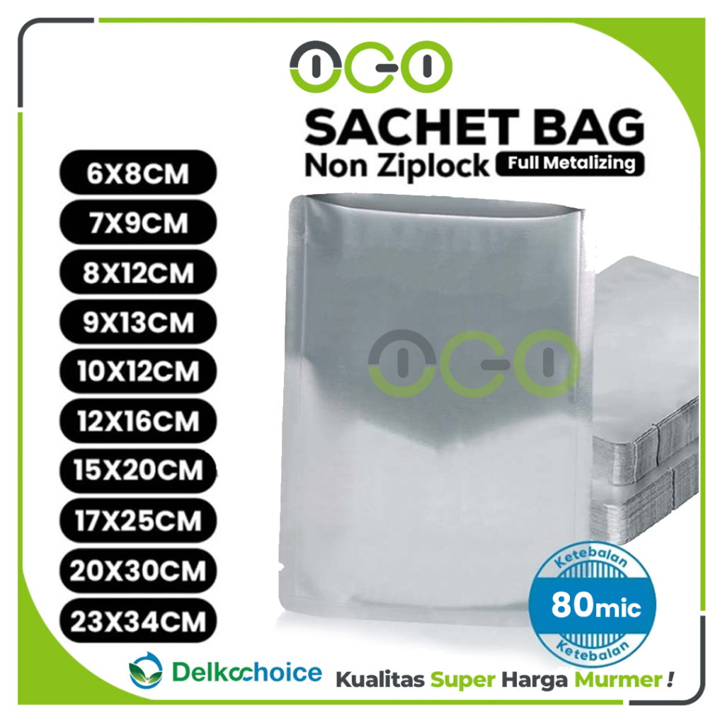 Jual Kemasan Sachet All Size Full Metalizing silver Foil Bag Premium ...