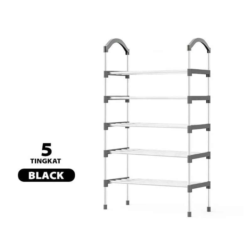 Jual rak sepatu 5 susun aluminium serbaguna 5 tingkat portable | Shopee ...