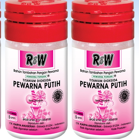 Jual Pewarna Putih Pemutih Makanan Rajawali R&W RW 5GR Baking Bahan Kue ...