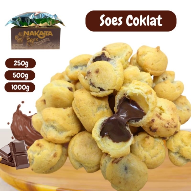 Jual [ HALAL ] COD SNACK Soes Coklat 500g / 1kg Kue Sus Kering Isi soes ...