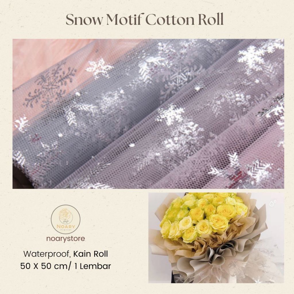 Jual SNOW MOTIF COTTON ROLL / Cotton Roll / Kain Roll / Tissue Paper ...