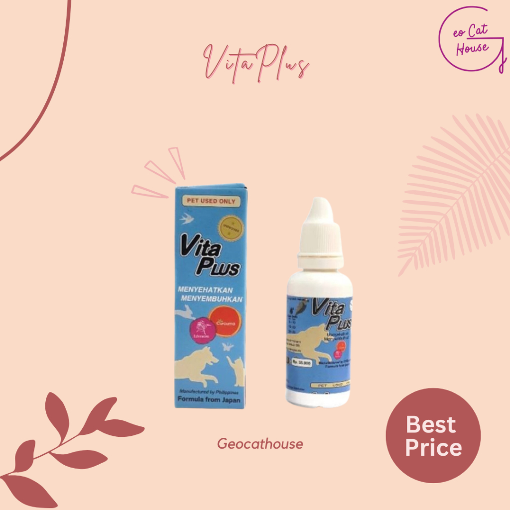 Jual vita plus vitamin kucing anjing kelinci hewan 30ml gemuk dan bulu | Shopee Indonesia