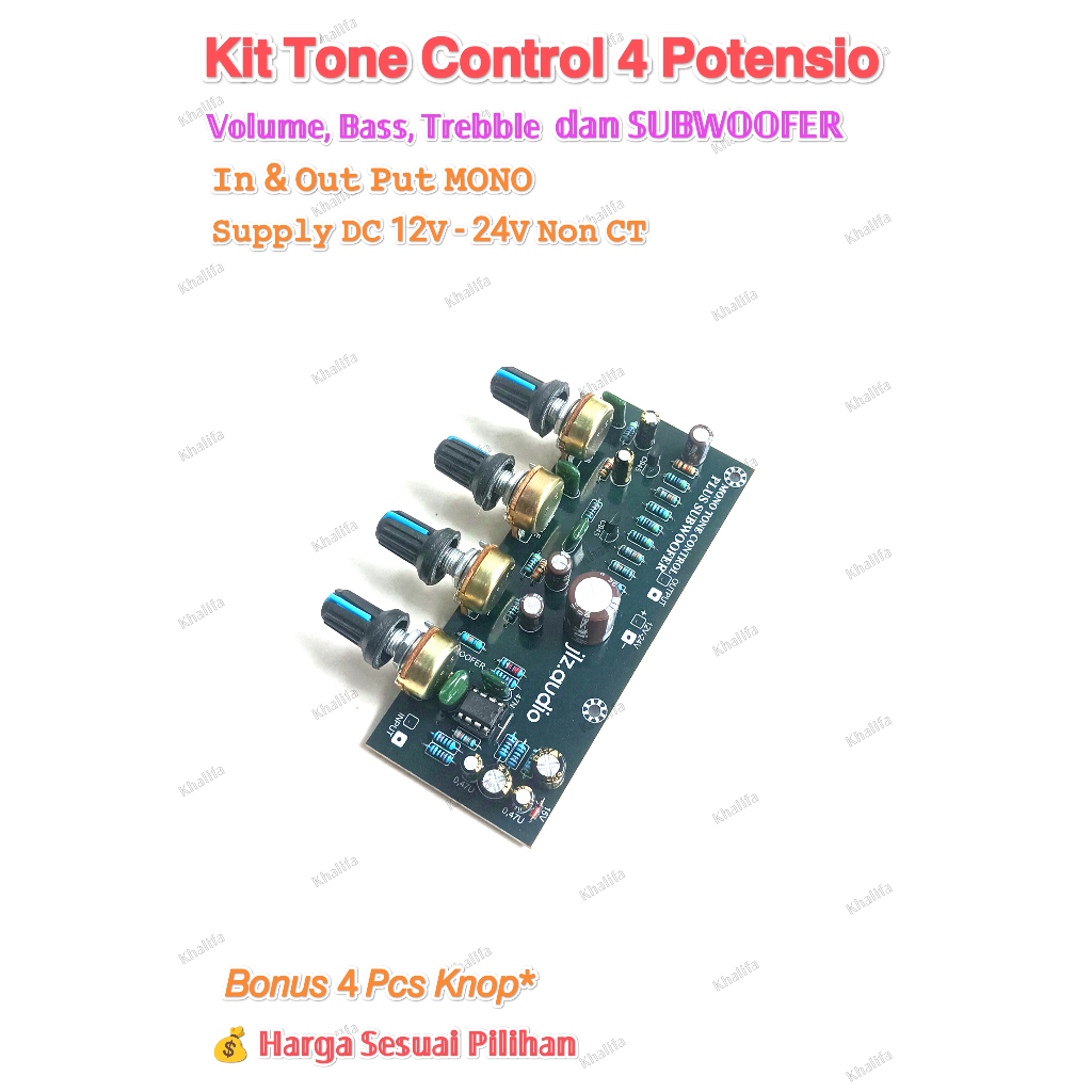 Jual Kit Driver Modul Tone Control Mono Plus Subwoofer DC 12V - 24V Non ...