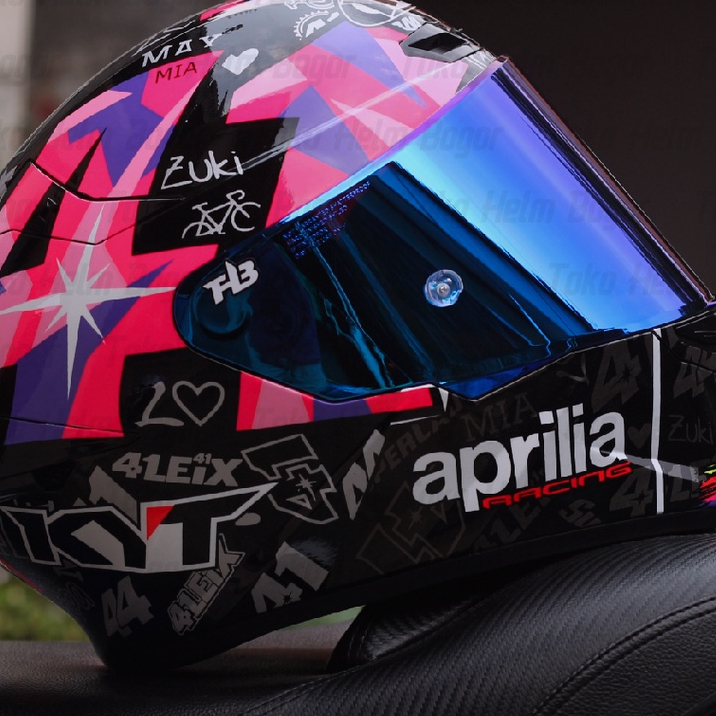 Jual KYT TT Course Espargaro 2021 Black repaint visor BLUE spoiler 3D ...