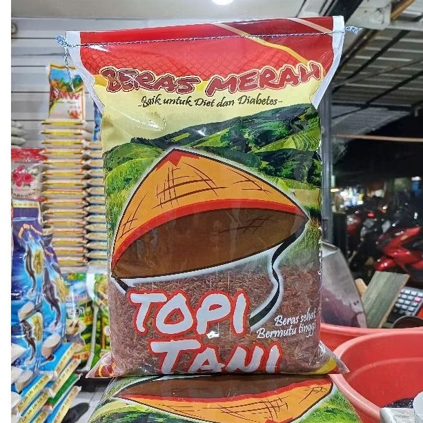 Jual beras merah topi tani 5kg | Shopee Indonesia