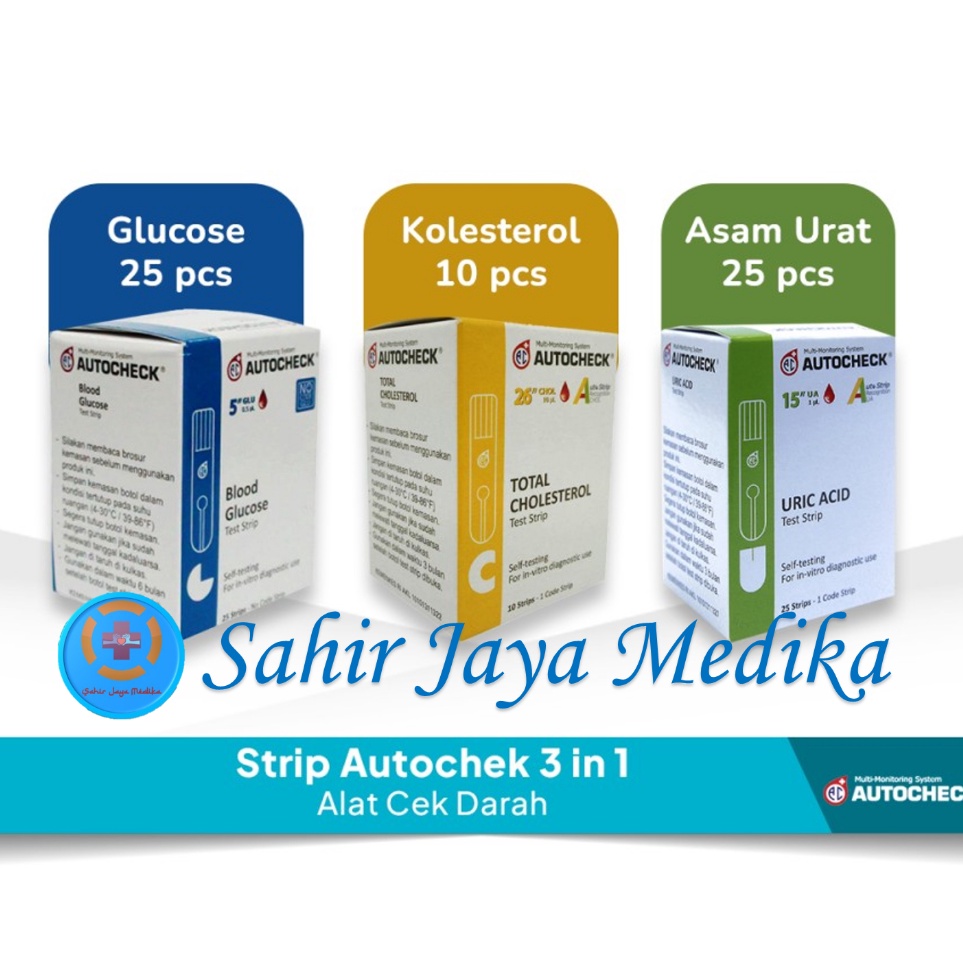 Jual Obral Istimewa Paket Strip autocheck 3 in 1 strip gula kolesterol ...