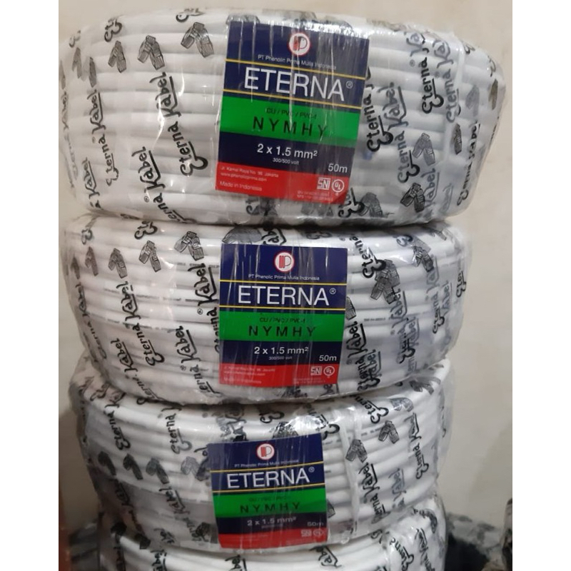 Jual kabel eterna NYMHY/NYYHY 2x0,75 / 2x1,5 / 3x1,5 | Shopee Indonesia