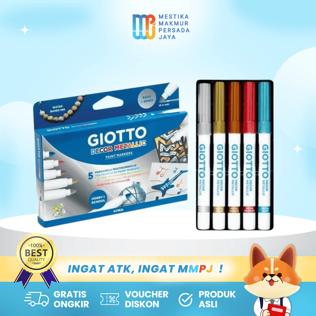 Jual Giotto Spidol Warna Metalik 1 Set - Spidol Warna Kaca Logam ...
