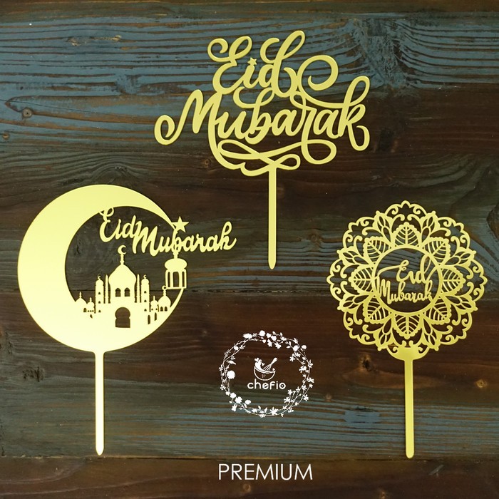 Jual Cake Topper Lebaran Eid Mubarak Selamat Idul Fitri Hari Raya ...