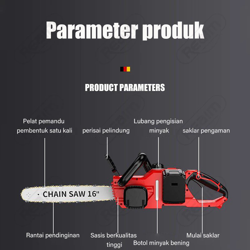 Jual 16 Inci Gergaji mesin 688V Cordless Lithium Baterai gergaji kayu ...