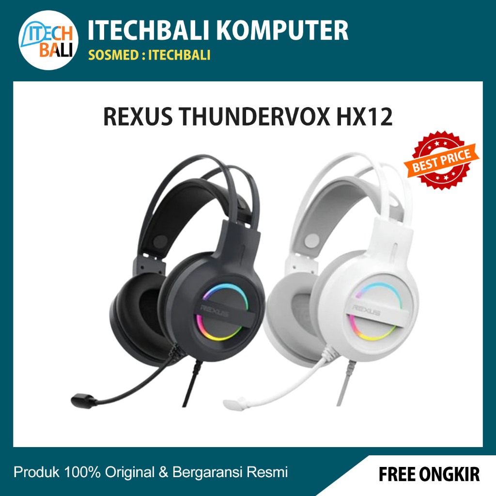 Jual Rexus Headset Gaming Thundervox HX12 Black/white | Shopee Indonesia