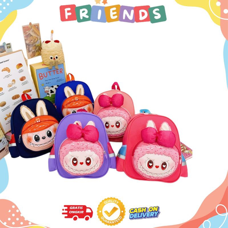 Jual CNC Kids-Tas Ransel Sekolah Anak Paud Laki-laki Perempuan Gambar Timbul 3D motif Labubu ...