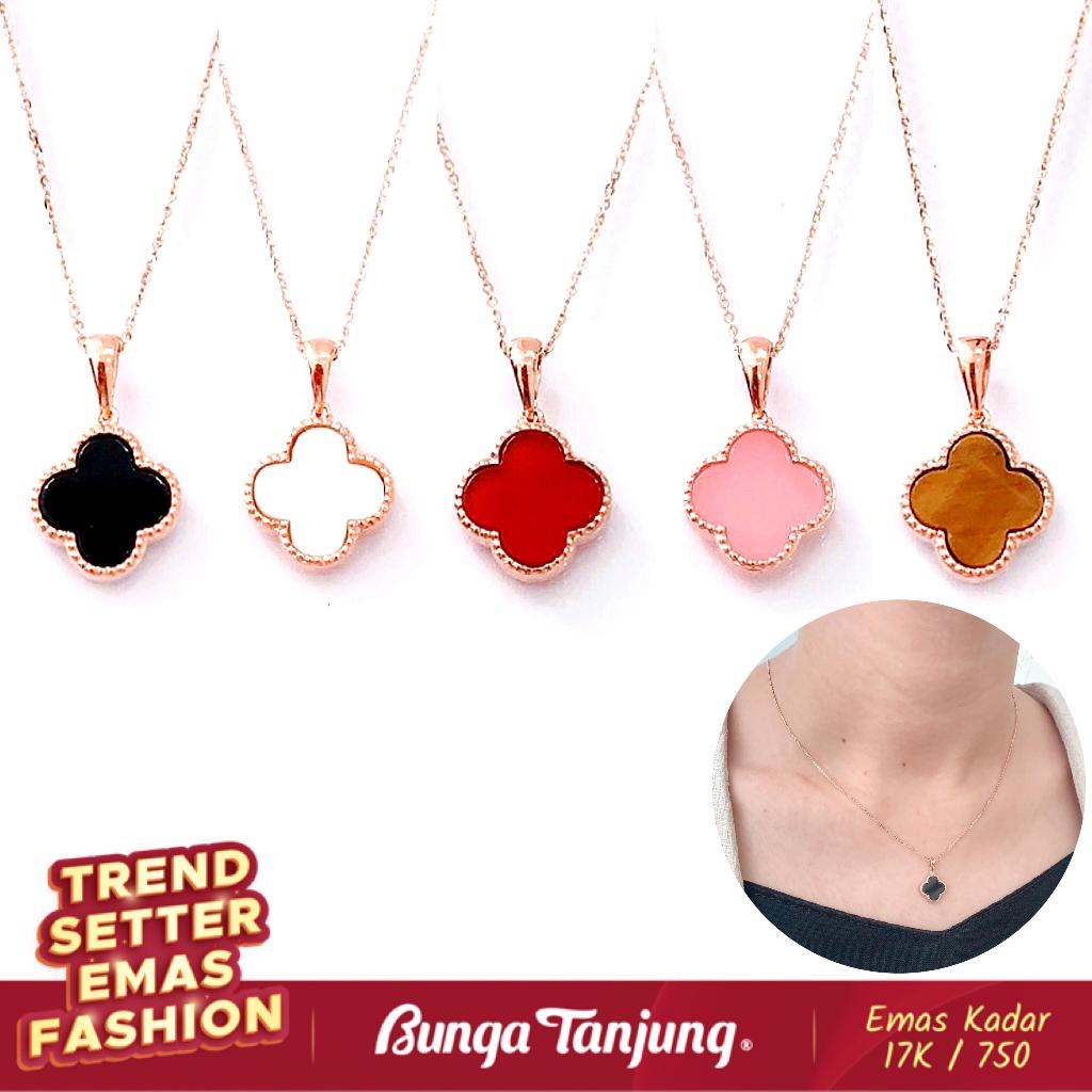 Jual LIONTIN FASHION CLOVER B - EMAS 17K - BUNGA TANJUNG GOLD | Shopee ...