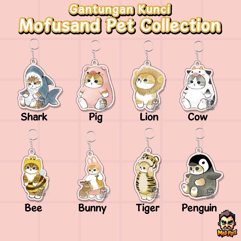 Jual Gantungan Kunci Mofusand Pet Collection Akrilik / Cute Acrylic ...