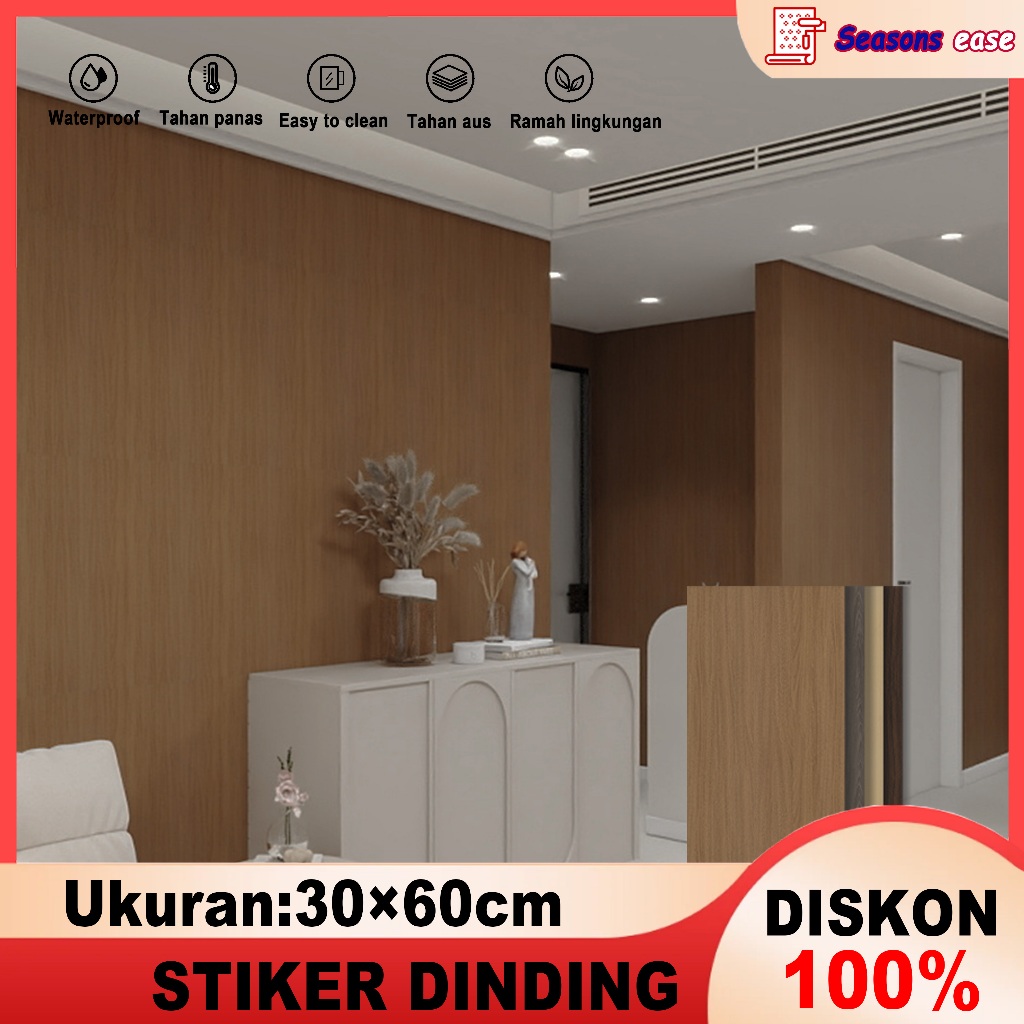 Jual Seasons Ease-Wallpaper dinding kayu uk 30x60cm / Stiker dinding ...