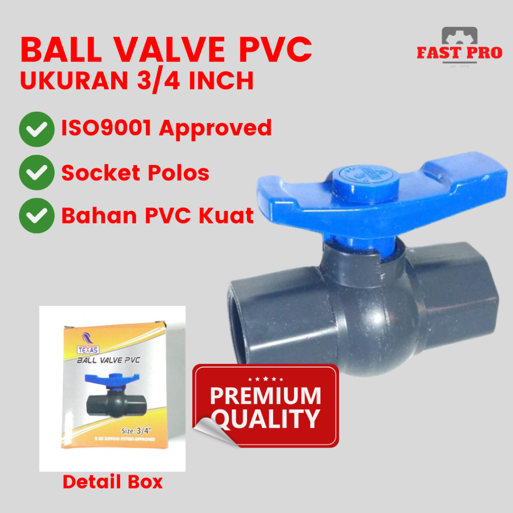 Jual Ball Valve Stop Keran Kran PVC Polos 3/4 Inch Plastik | Shopee ...