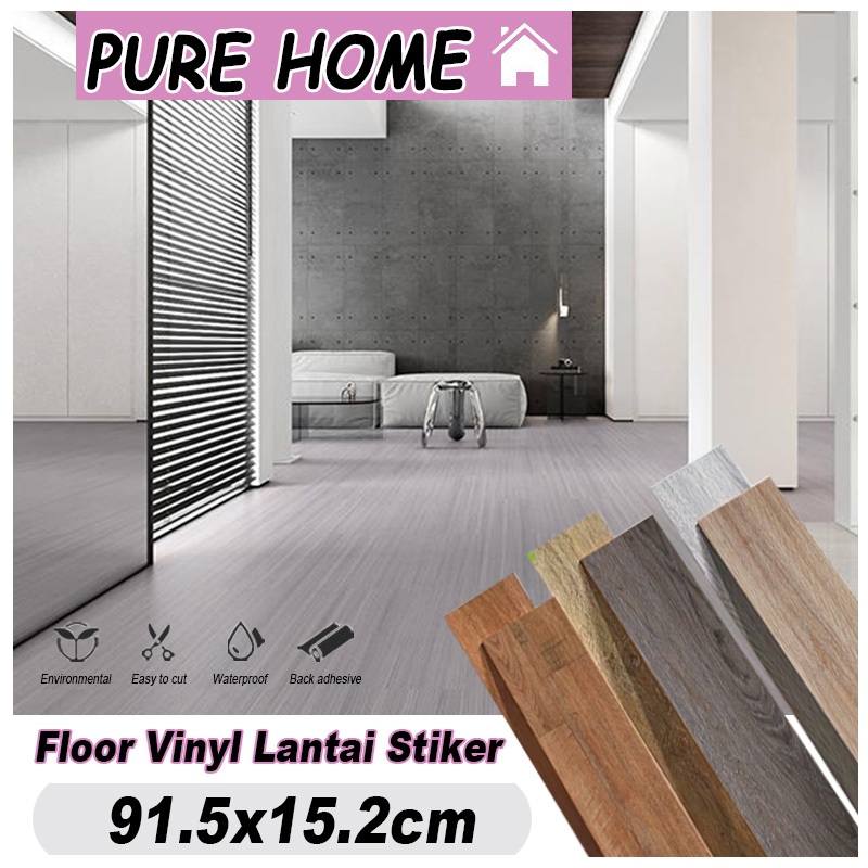 Jual Pure Home-Floor Vinyl Lantai Stiker / Stiker Lantai Perekat Motif Kayu / Vinyl Lantai ...