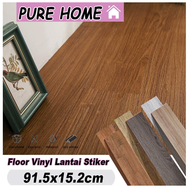 Jual Pure Home-Vinyl Stiker Lantai Kayu 91.5cm X 15.2 cm / Vynil ...